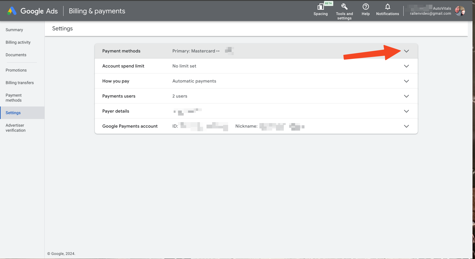 Managing Your Google Ads Payment Info – AutoVitals