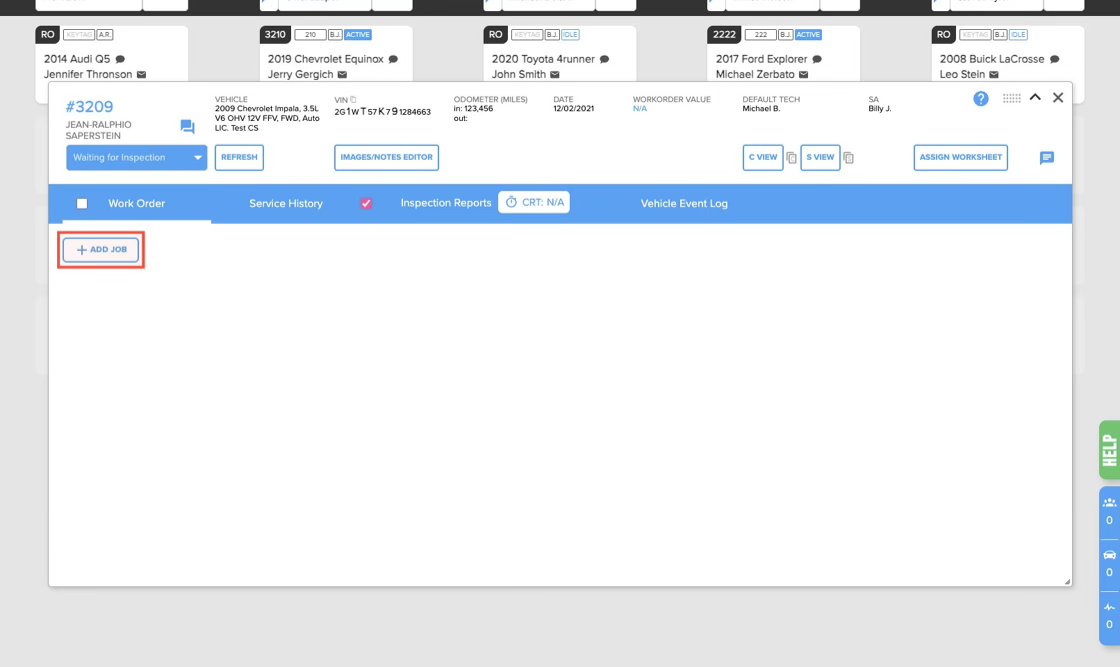 Non-Integrated Shops: Manual Job Creation on TVP – AutoVitals