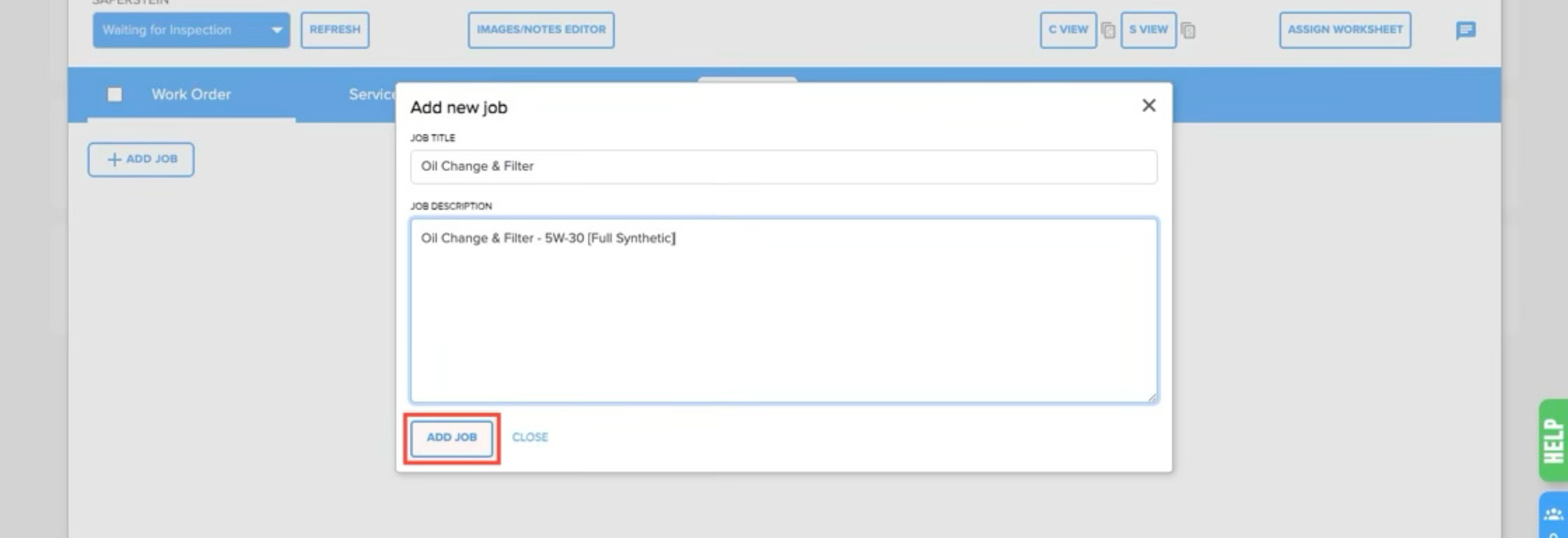 Non-Integrated Shops: Manual Job Creation on TVP – AutoVitals